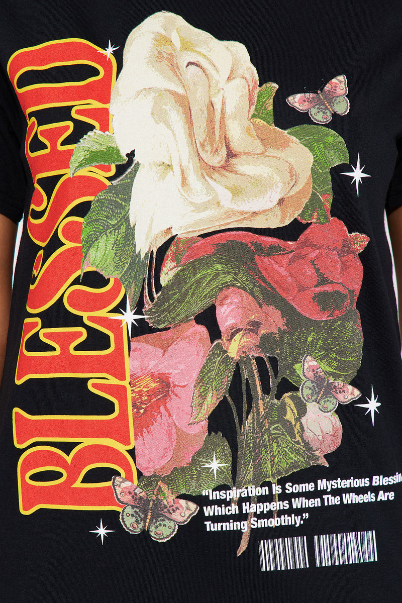 Blessed And Unbothered Graphic Tshirt - Black | Fashion Nova, Screens ...