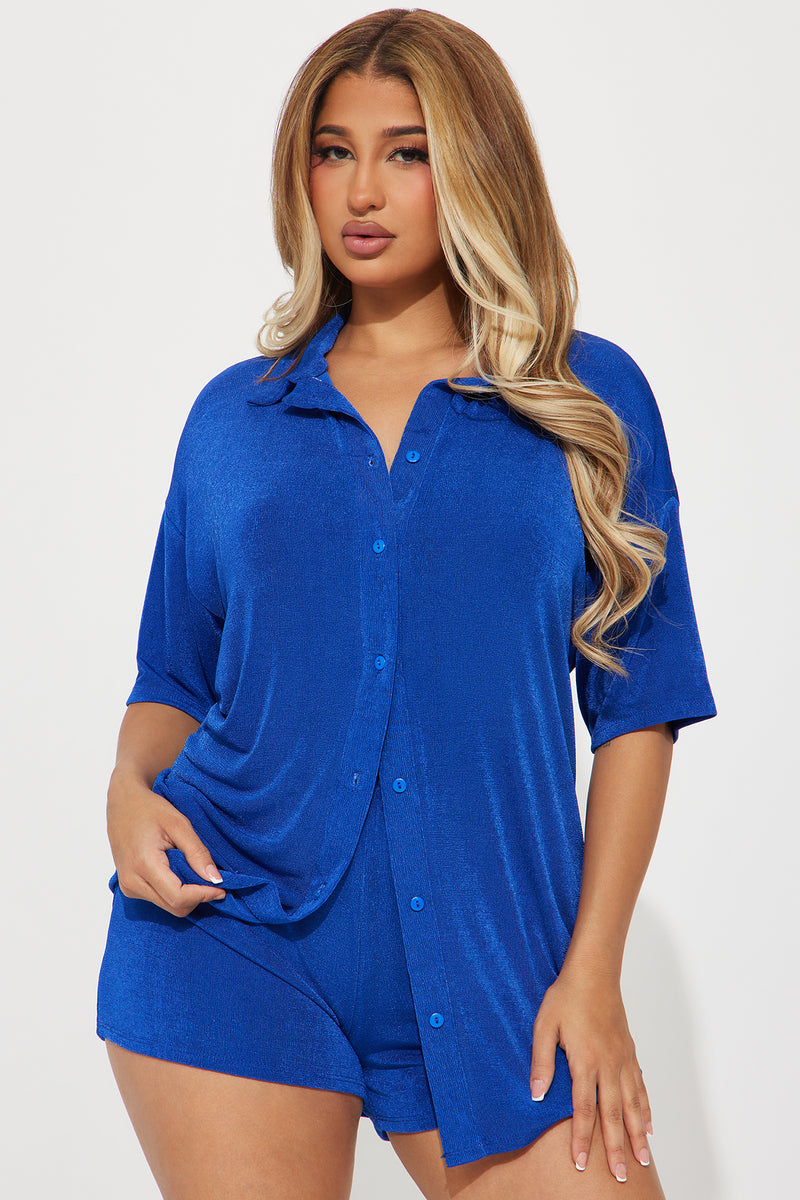 Lorenza Slinky Short Set - Royal | Fashion Nova, Matching Sets ...