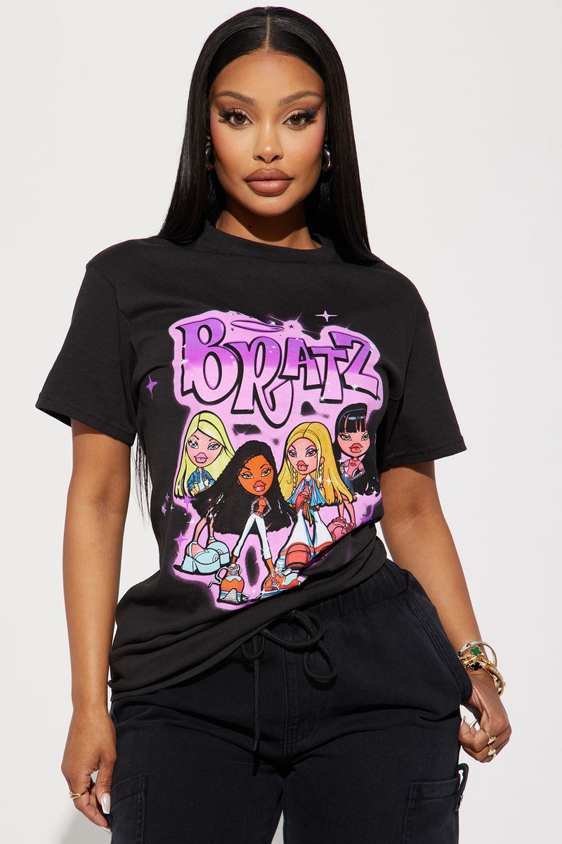 Bratz Pack Art Bruch Graphic Tee - Black | Fashion Nova, Screens Tops ...