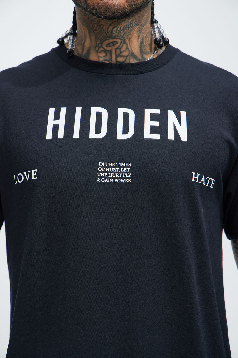 Hidden Love Hate Short Sleeve Tee - Black | Fashion Nova, Mens Graphic ...