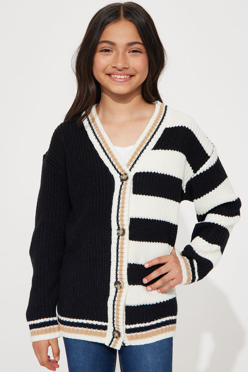 Mini After School Plans Boyfriend Cardigan - Black/combo | Fashion Nova, Kids Sweaters ...
