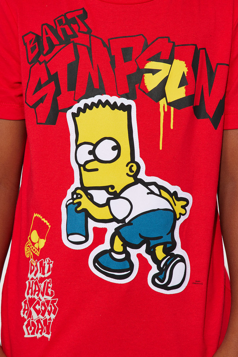 Mini Bart Spray The Town Short Sleeve Tee - Red | Fashion Nova, Kids ...
