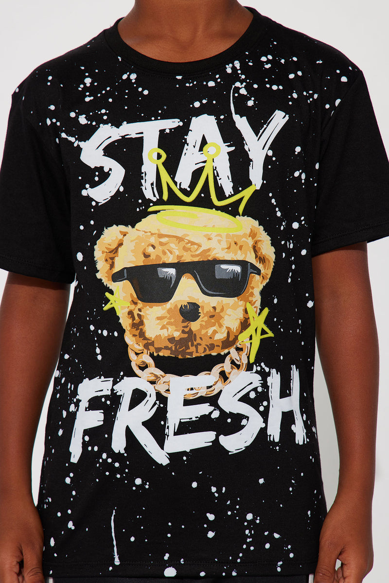Mini Stay Fresh Bear Short Sleeve Tee - Black | Fashion Nova, Kids Tops ...
