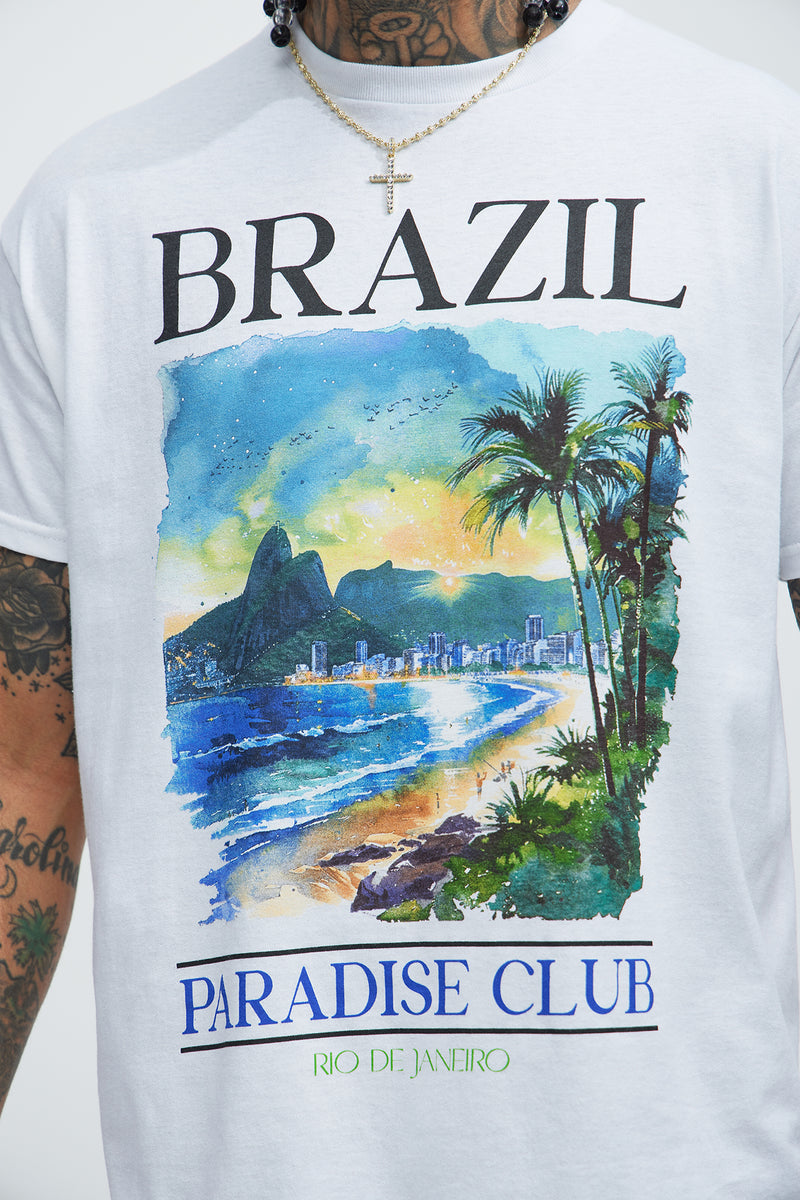 Brazil Paradise Club Short Sleeve Tee - White | Fashion Nova, Mens ...