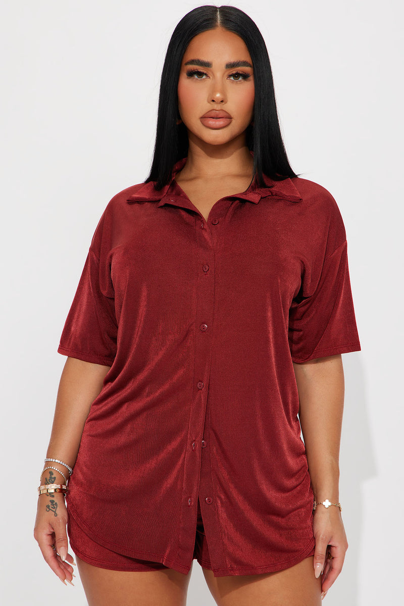 Lorenza Slinky Short Set - Marsala | Fashion Nova, Matching Sets ...