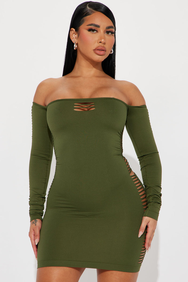 Sarah Seamless Mini Dress - Olive | Fashion Nova, Dresses | Fashion Nova