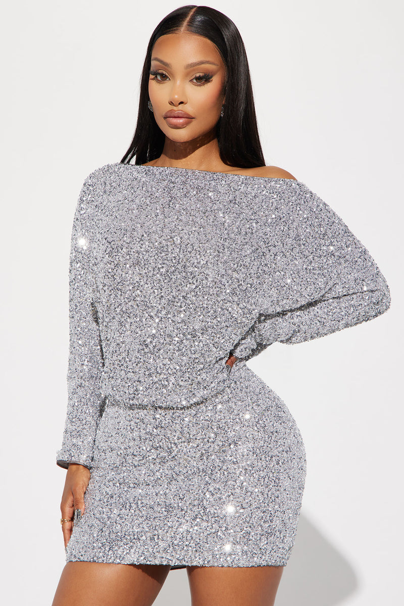 Valery Sequin Mini Dress - Silver | Fashion Nova, Dresses | Fashion Nova
