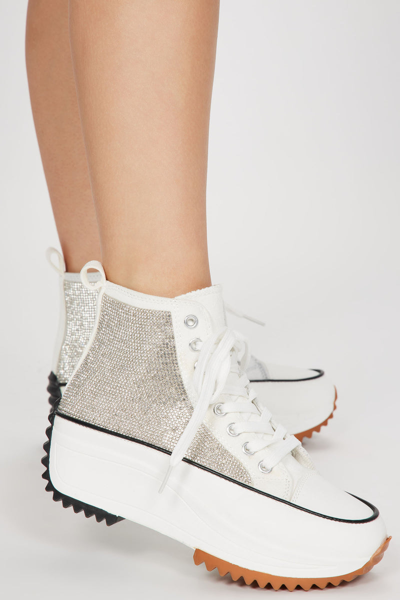 Nina Rhinestone Sneakers - White | Fashion Nova, Shoes | Fashion Nova