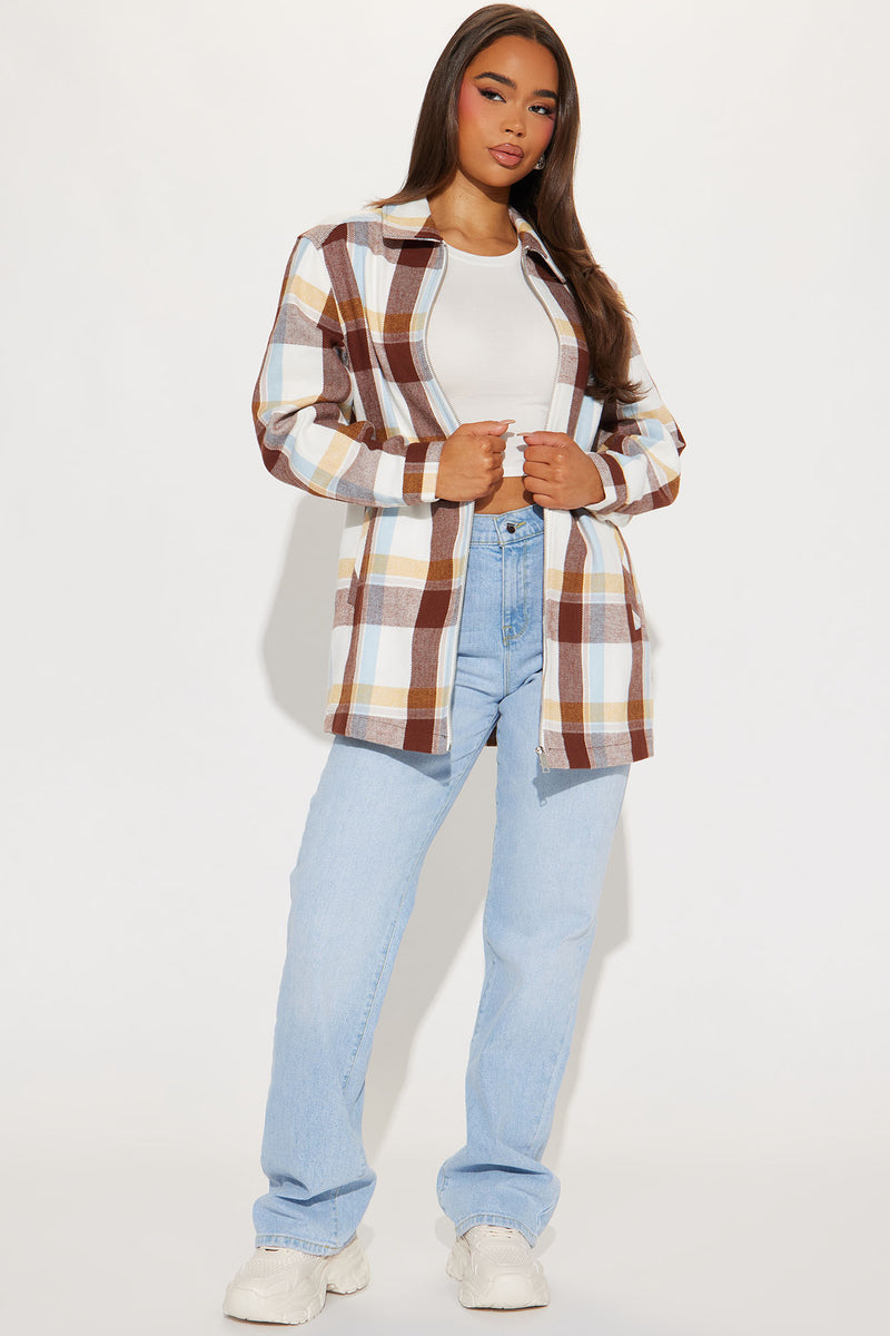 Check Mate Plaid Shacket - Brown Combo | Fashion Nova, Jackets & Coats ...