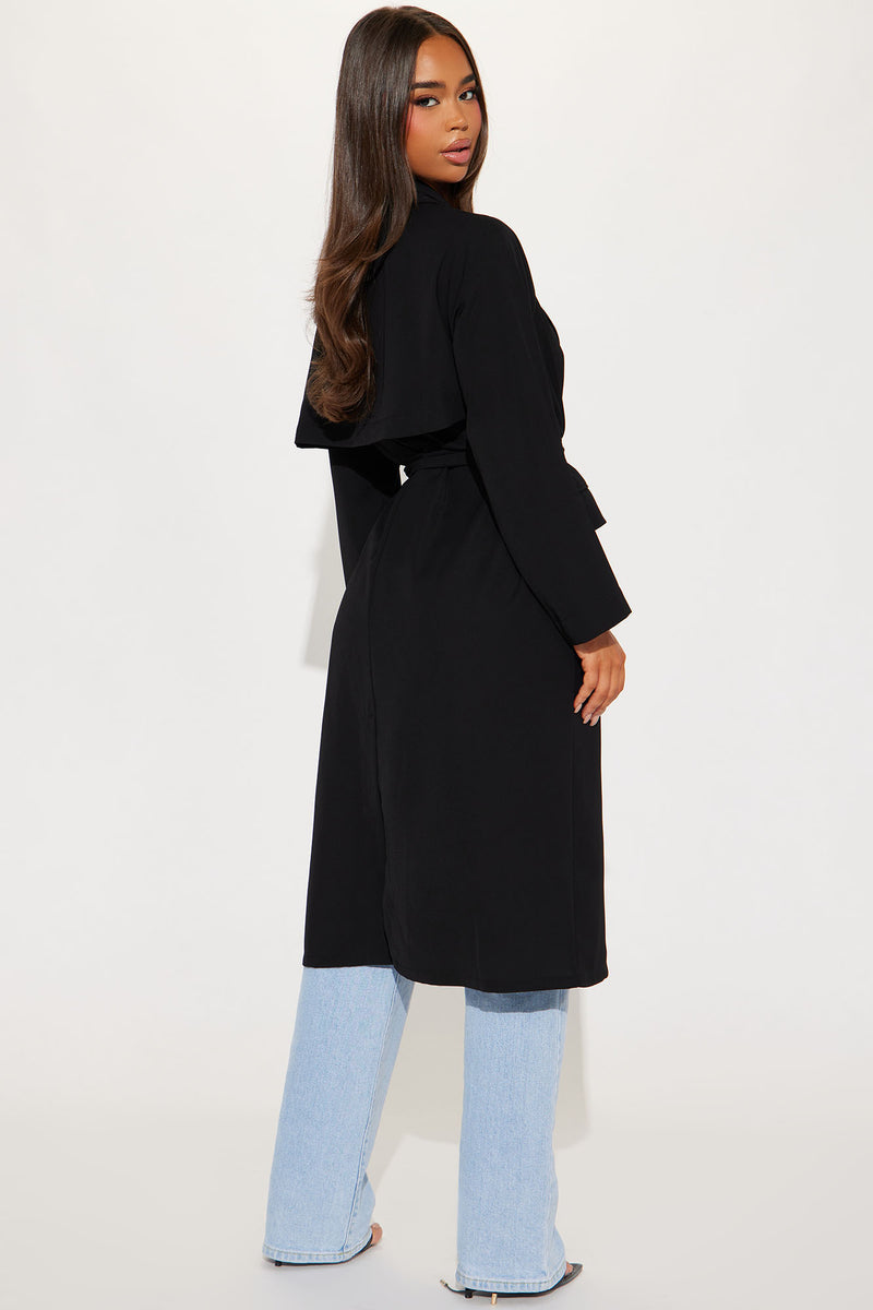 Mia Light Weight Trench Coat - Black | Fashion Nova, Jackets & Coats ...