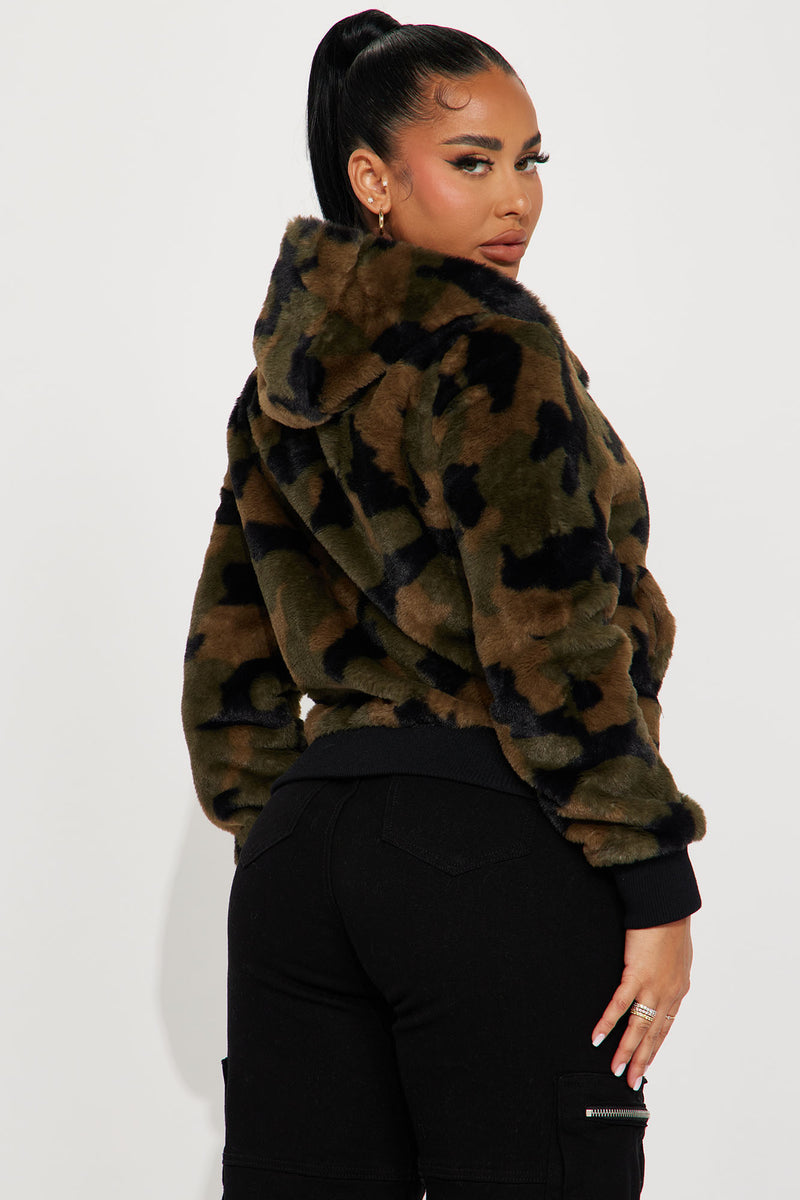 Stefania Camo Faux Fur Jacket - Olive/combo | Fashion Nova, Jackets & Coats | Fashion Nova