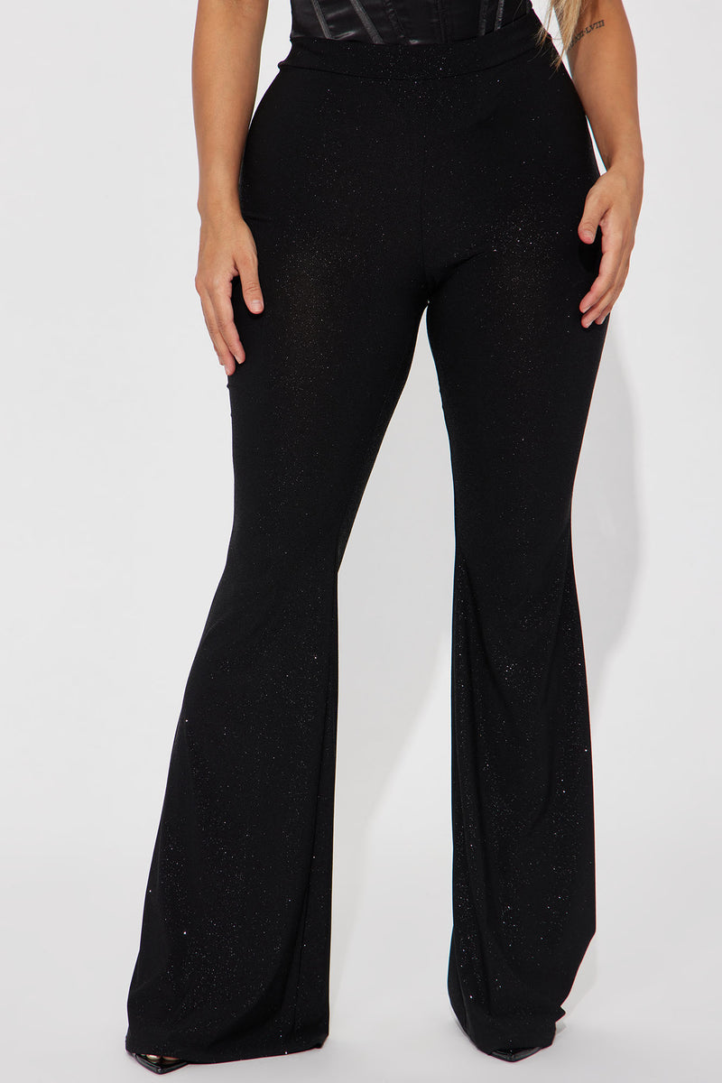 Dancing In The Dark Glitter Flare Pant - Black | Fashion Nova, Pants ...