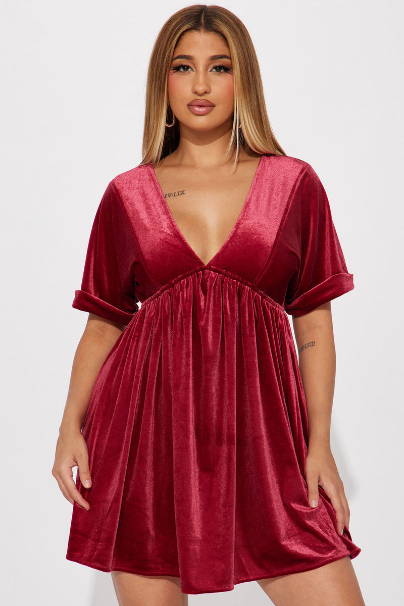 Gracelynn Velvet Mini Dress - Wine | Fashion Nova, Dresses | Fashion Nova