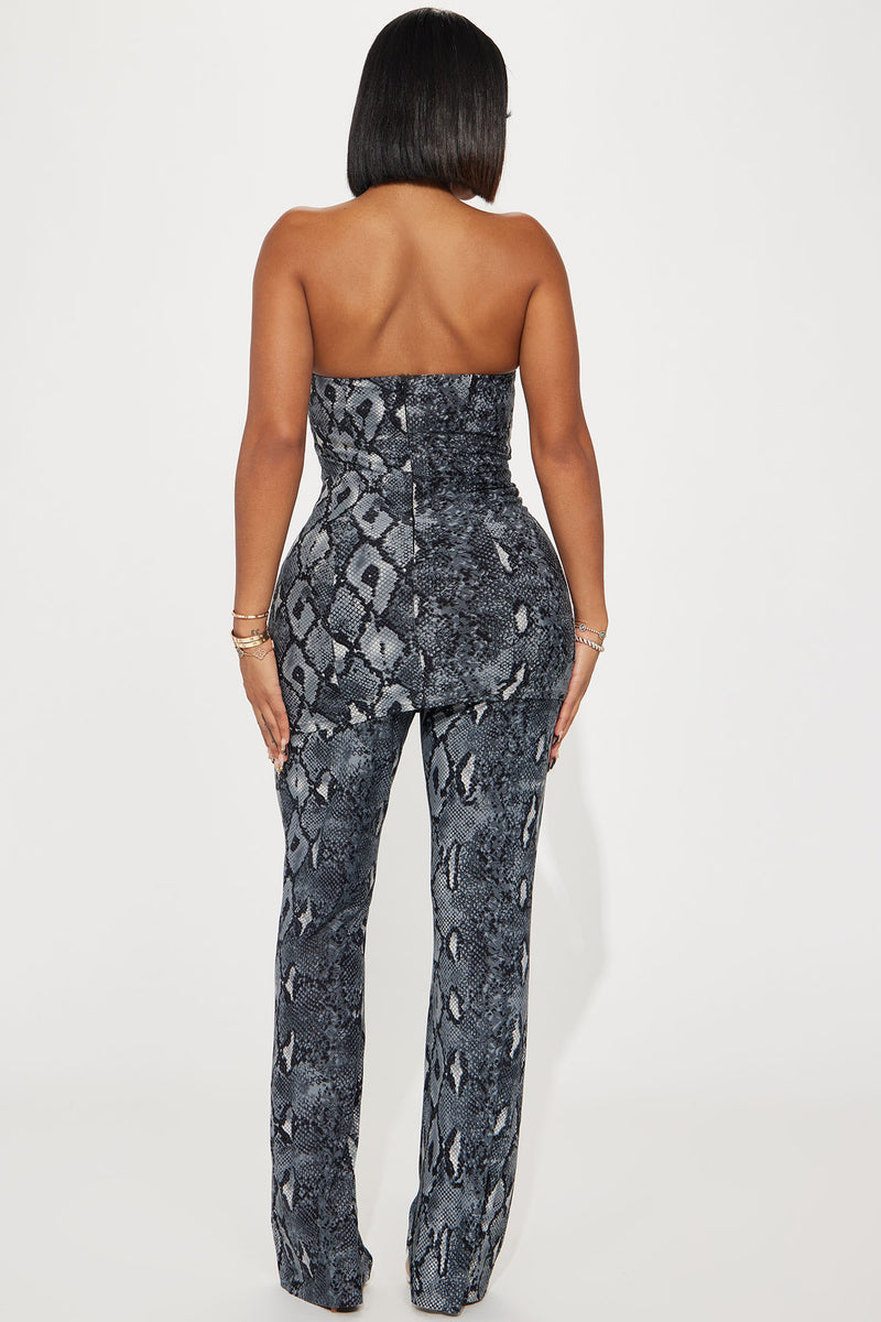 Valeria Snake Skin Pant Set - Grey/combo | Fashion Nova, Matching Sets ...