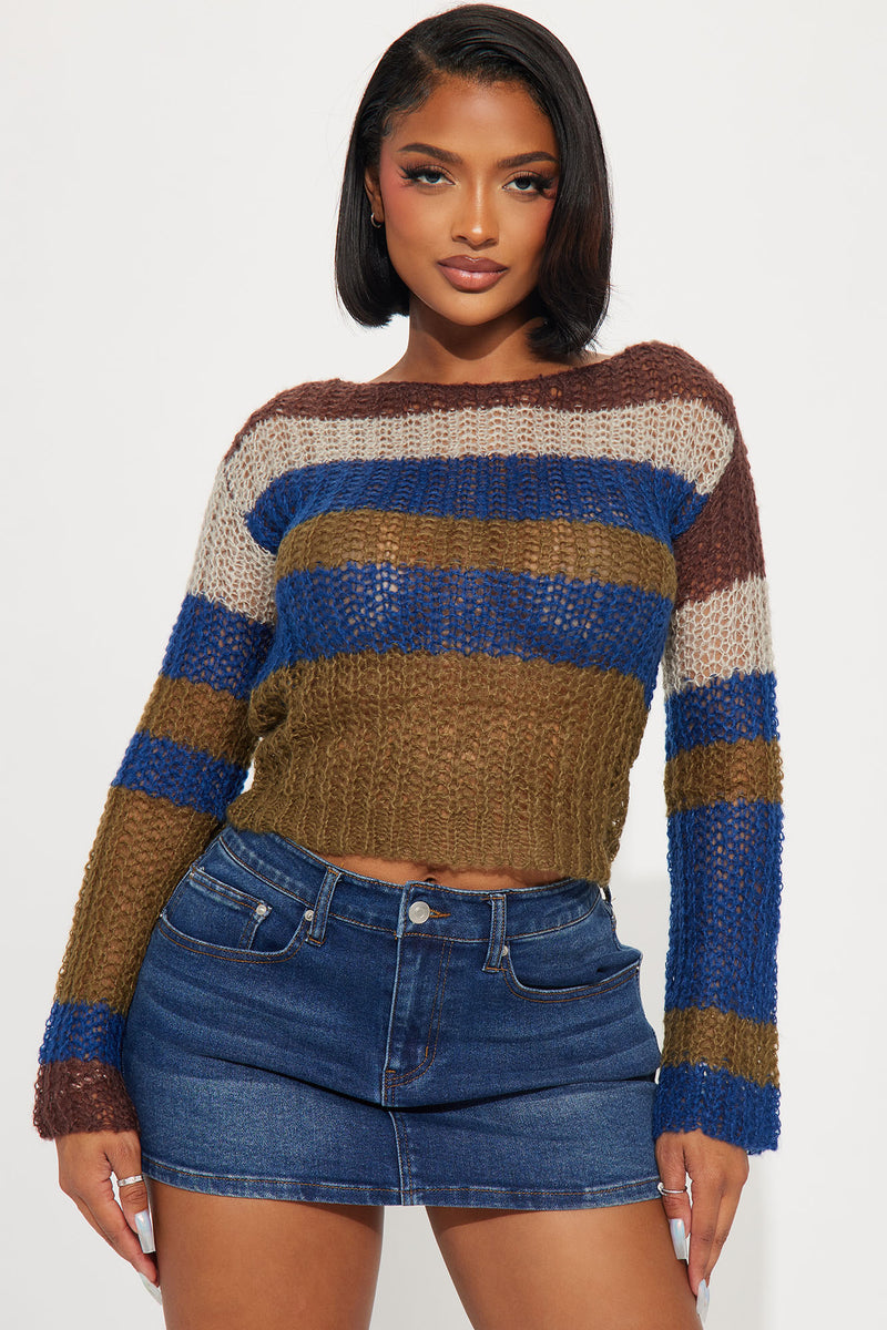 Logan Crochet Sweater - Blue/combo | Fashion Nova, Sweaters | Fashion Nova