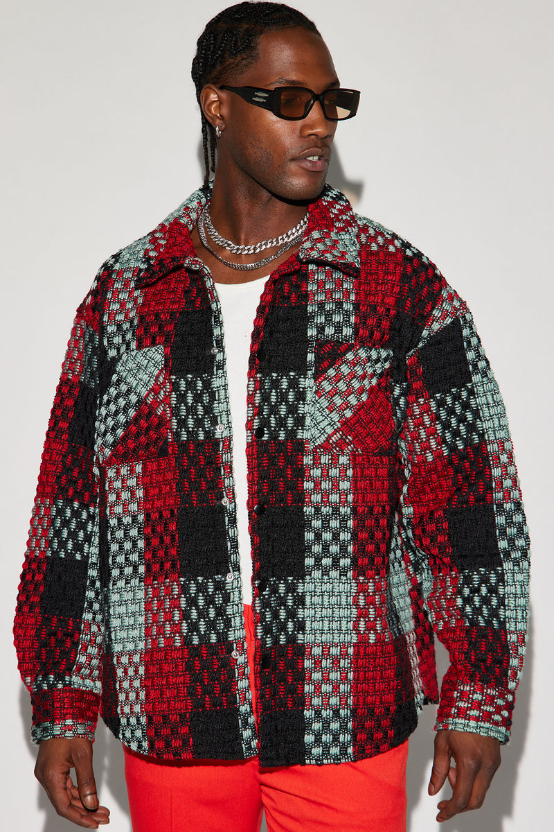 Beverly Tweed Shacket - Red/combo | Fashion Nova, Mens Jackets ...