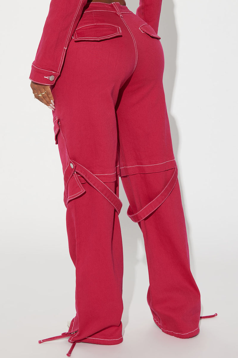 Electric Touch Cargo Jeans - Raspberry | Fashion Nova, Jeans | Fashion Nova