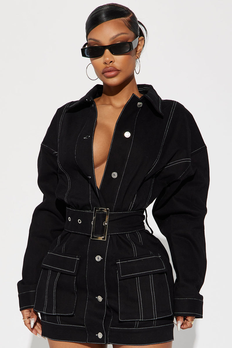 Stephanie Denim Mini Dress - Black | Fashion Nova, Dresses | Fashion Nova