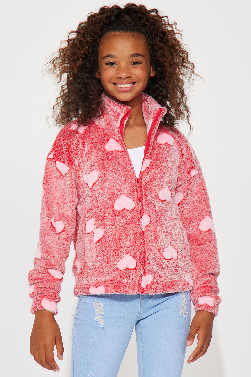 Mini Heart Full Of Warmth Plush Jacket - Red | Fashion Nova, Kids ...