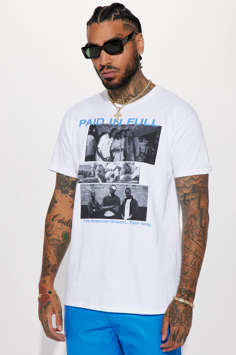 Paid In Full Panels Short Sleeve Tee - White | Fashion Nova, Mens ...