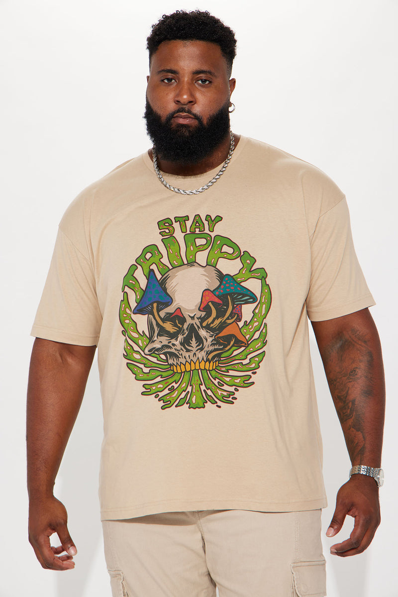 Stay Trippy Short Sleeve Tee - Tan | Fashion Nova, Mens Graphic Tees | Fashion Nova