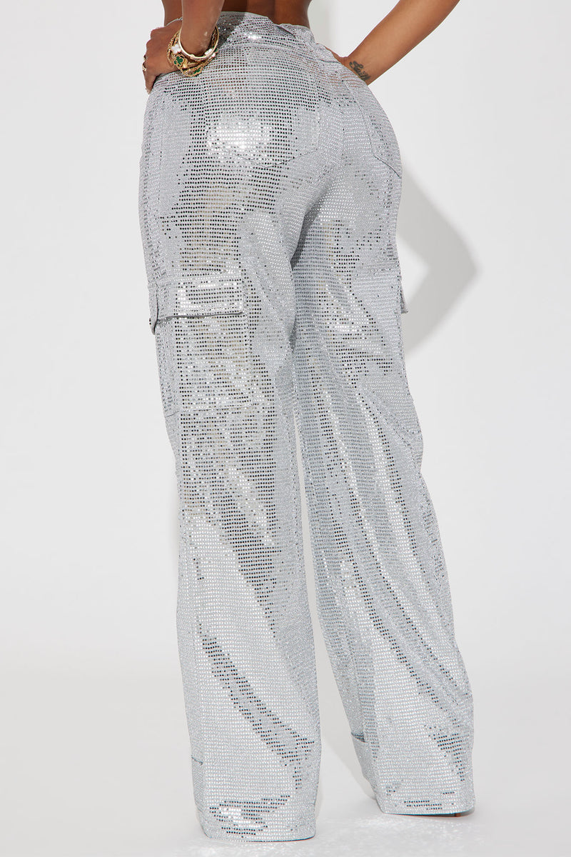 Diva At The Disco Cargo Pant - Silver | Fashion Nova, Pants | Fashion Nova