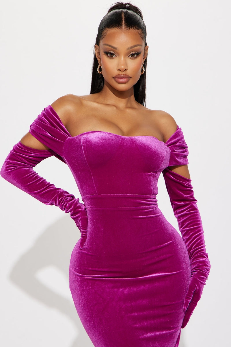 Fits Like A Glove Velvet Gown - Fuchsia | Fashion Nova, Dresses ...
