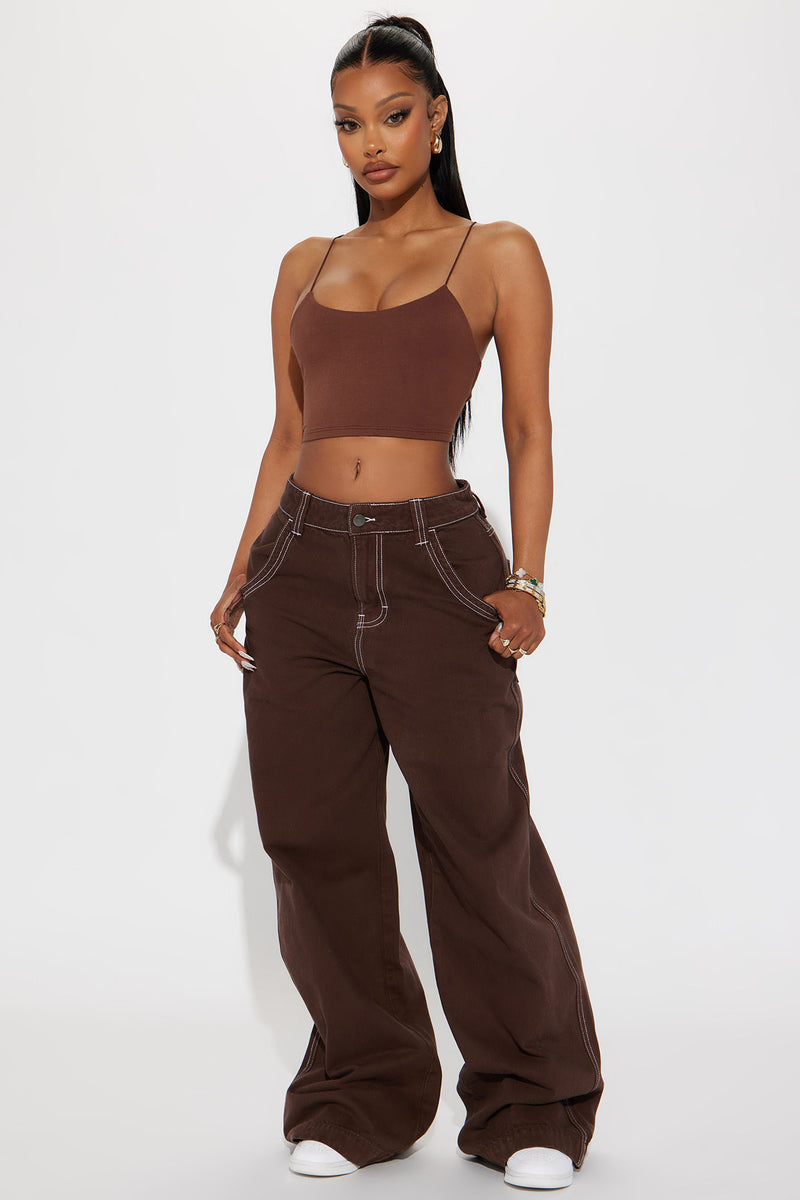 Kiki Super Cropped Top - Chocolate | Fashion Nova, Basic Tops ...