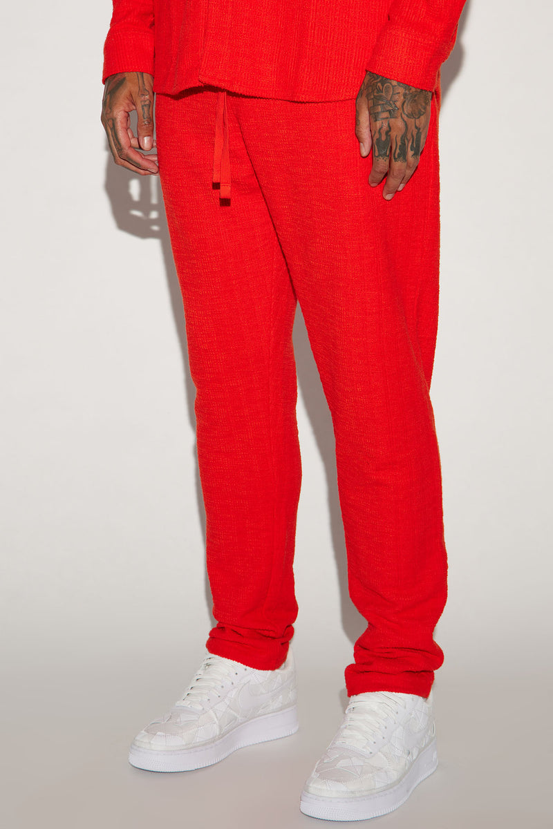 Dean Textured Slim Pants - Red | Fashion Nova, Mens Pants | Fashion Nova