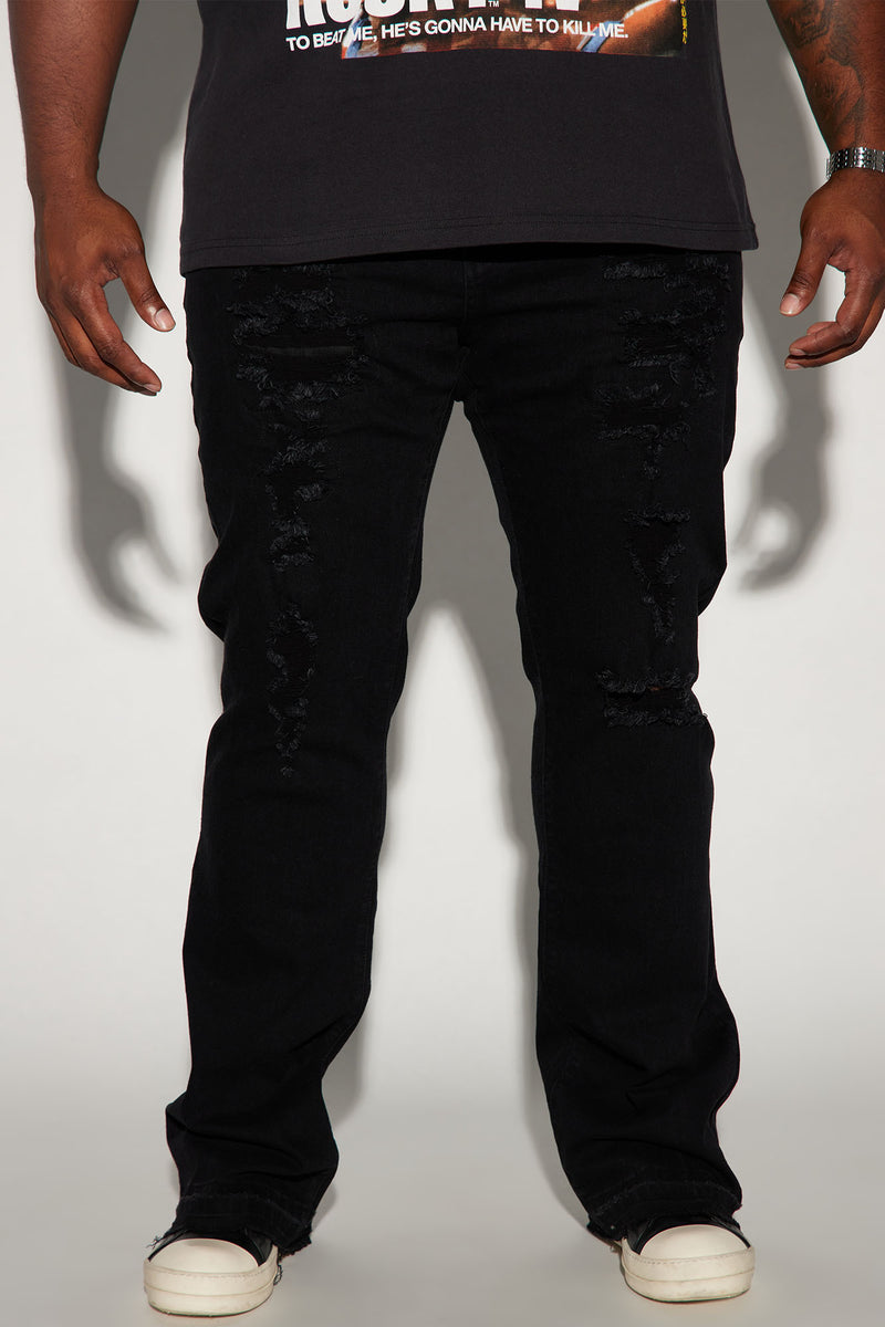 Anytime Stacked Skinny Flare Jeans - Black | Fashion Nova, Mens Jeans ...