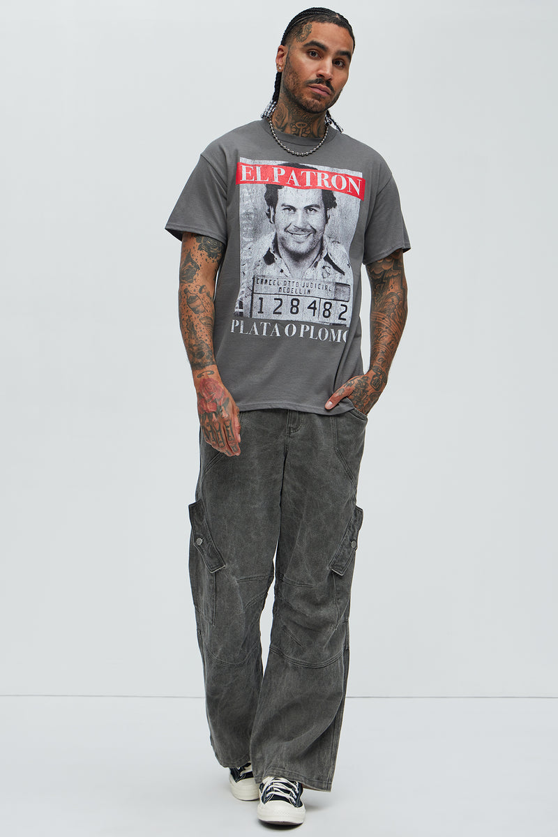 El Patron Pablo Escobar Short Sleeve Tee - Charcoal | Fashion Nova ...