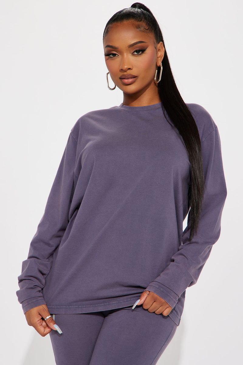 Stepping Out Mineral Wash Long Sleeve Legging Set - Navy | Fashion Nova ...