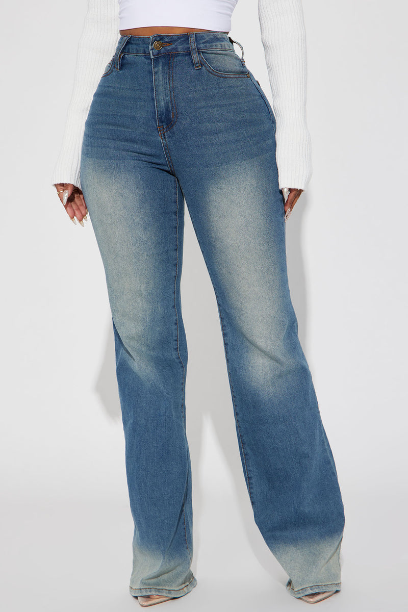 For Sure Stretch Flare Tinted Jeans - Dark Wash | Fashion Nova, Jeans ...