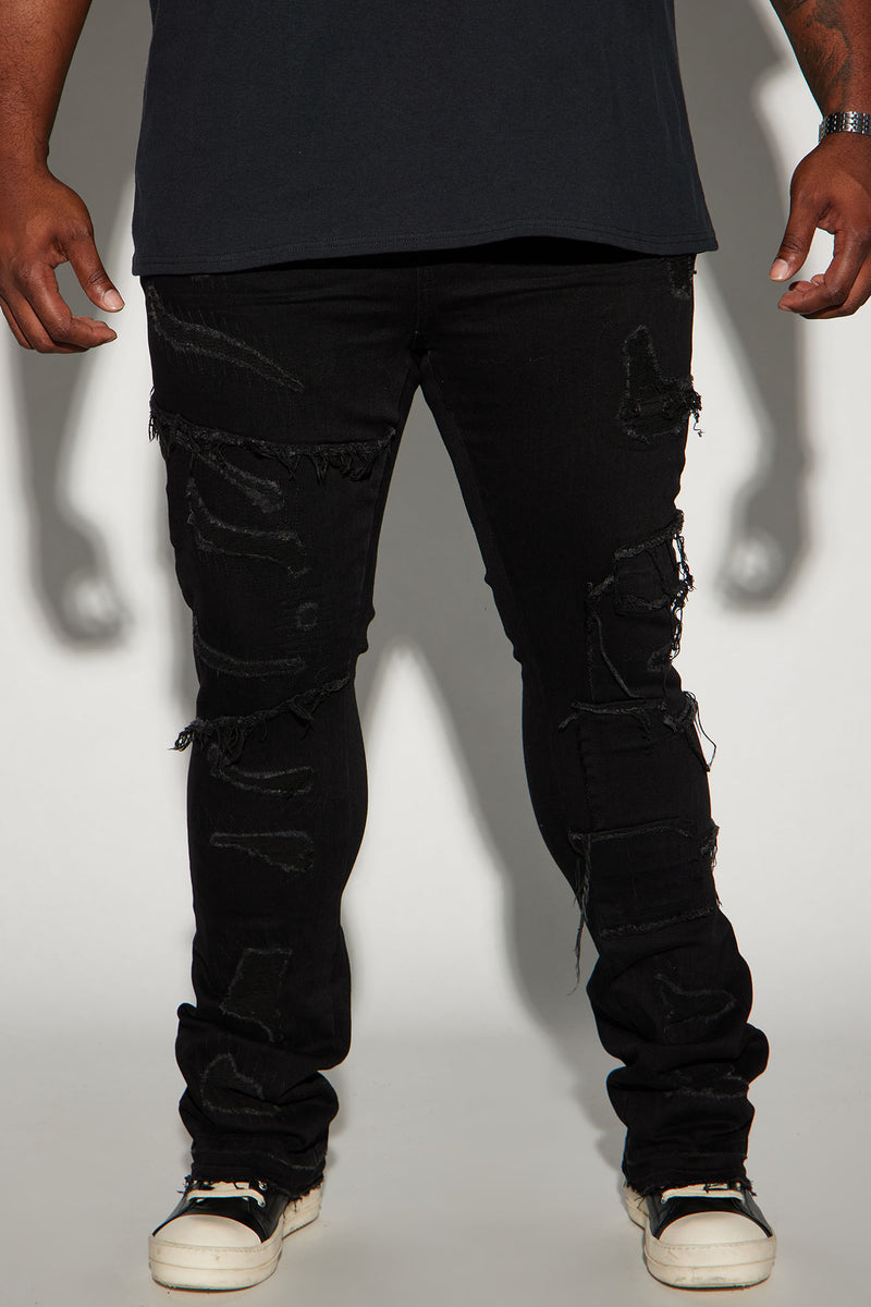 At The Moment Stacked Skinny Flare Jeans - Black | Fashion Nova, Mens ...