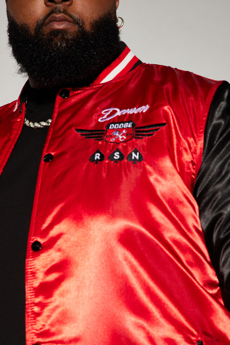Dodge Demon Satin Bomber - Black/Red | Fashion Nova, Mens Jackets ...