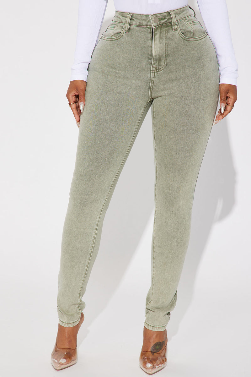Shape Up Sculpting Stretch Skinny Jeans - Green | Fashion Nova, Jeans ...