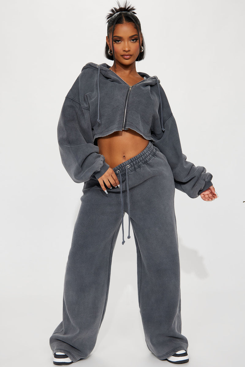 On The Go Fleece Pant Set - Charcoal | Fashion Nova, Matching Sets ...