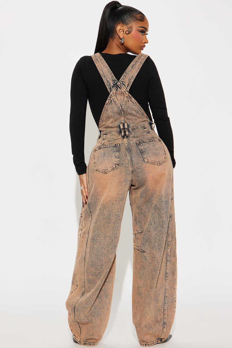 Doing Something Right Barrel Leg Overalls - Mocha | Fashion Nova, Jeans ...