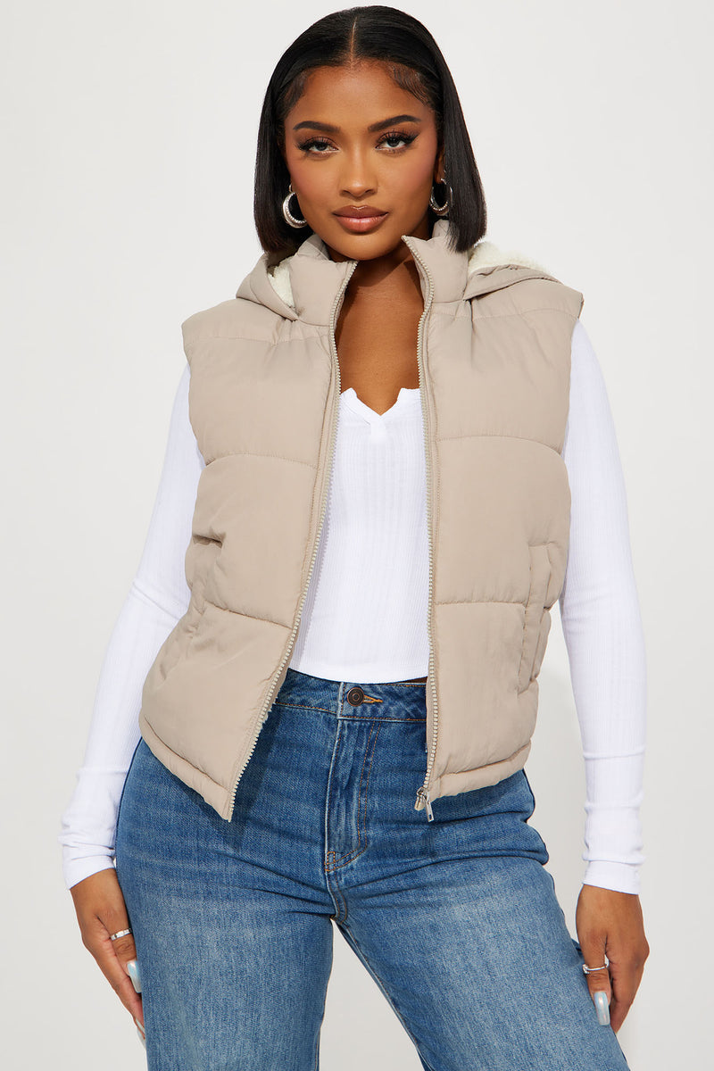 Airport Stops Puffer Vest - Khaki | Fashion Nova, Jackets & Coats ...