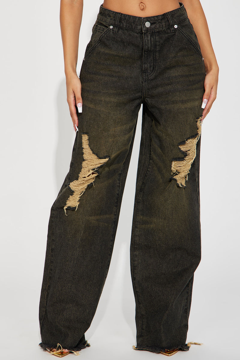 Belleville Baggy Ripped Non Stretch Jeans - Black Wash | Fashion Nova, Jeans | Fashion Nova