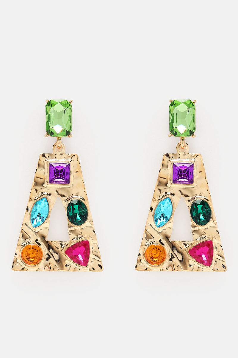 Valorie Rhinestone Earrings - Gold/Multi | Fashion Nova, Jewelry ...