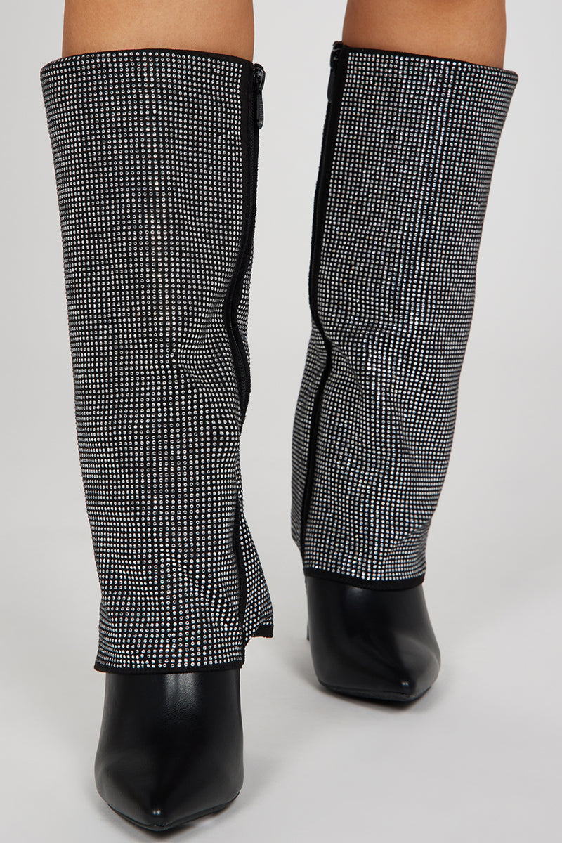 Rayna Embellished Knee High Boots - Black | Fashion Nova, Shoes ...