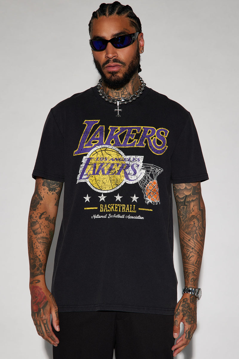 Lakers Step Back Short Sleeve Tee - Black | Fashion Nova, Mens Graphic ...