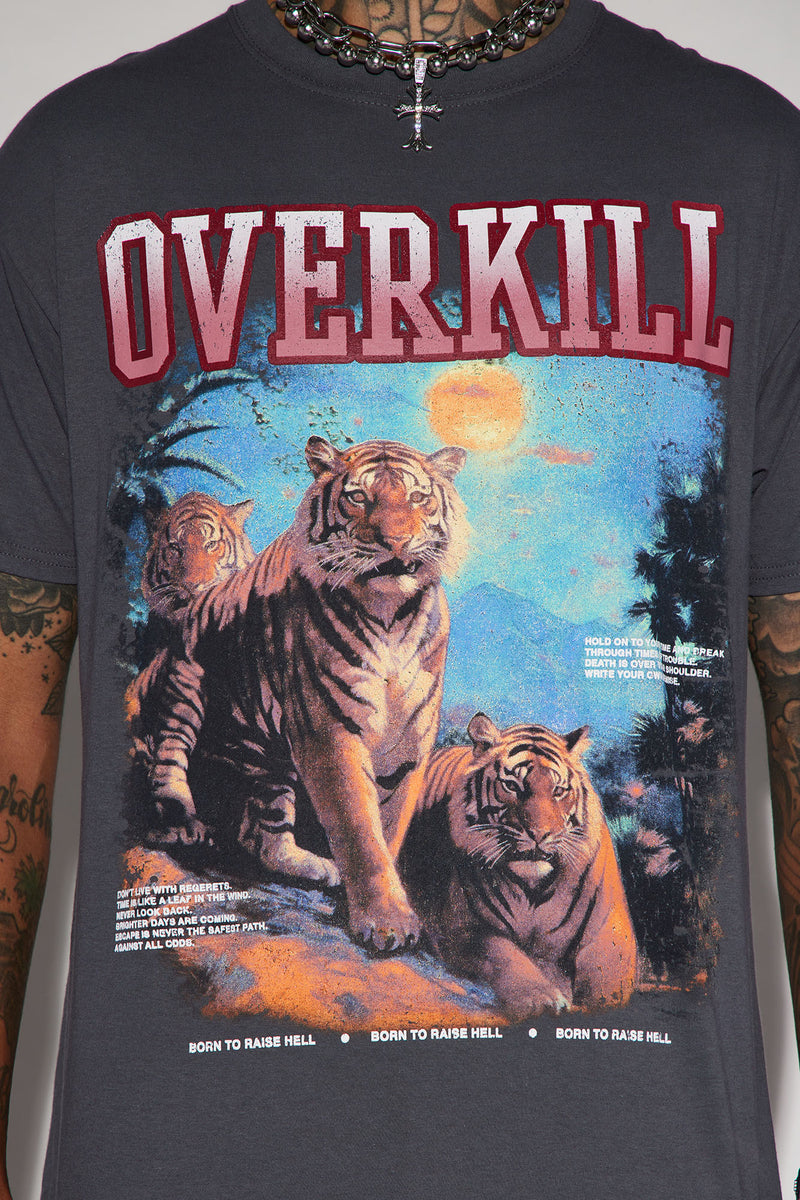 Overkill Short Sleeve Tee - Charcoal | Fashion Nova, Mens Graphic Tees ...