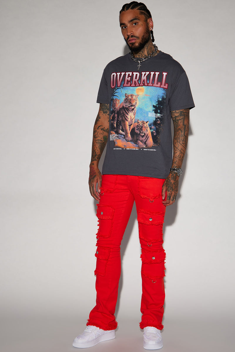 Fit Check Stacked Skinny Flared Pants - Red | Fashion Nova, Mens Pants ...