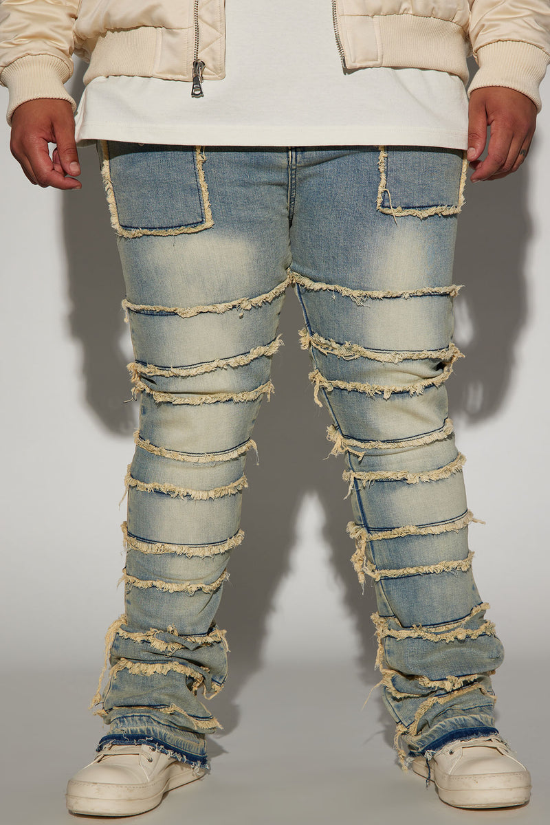 Keep It Going Fray Stacked Skinny Flare Jeans - Light Wash | Fashion ...