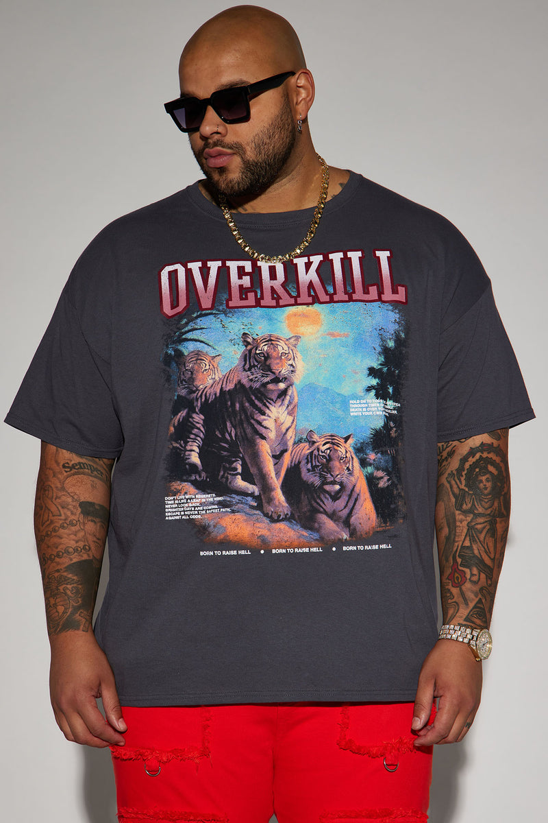 Overkill Short Sleeve Tee - Charcoal | Fashion Nova, Mens Graphic Tees ...