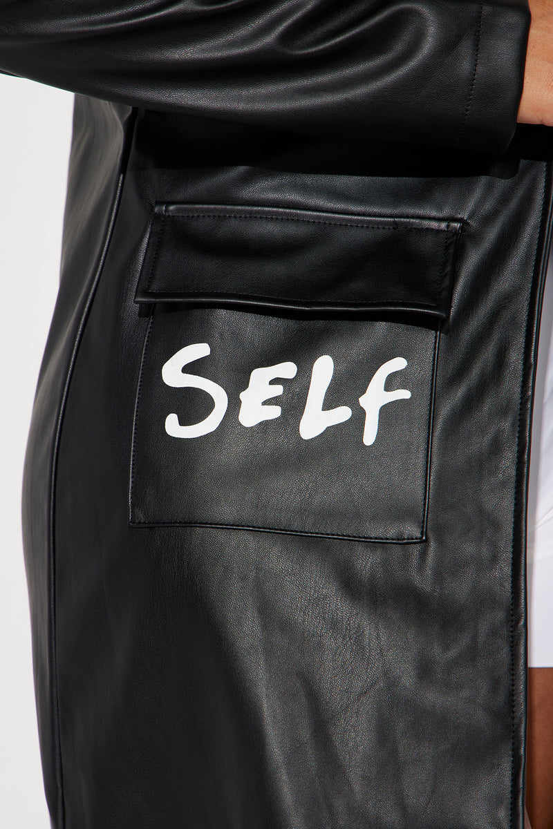 Queen Status Only Faux Leather Trench - Black/White | Fashion Nova ...