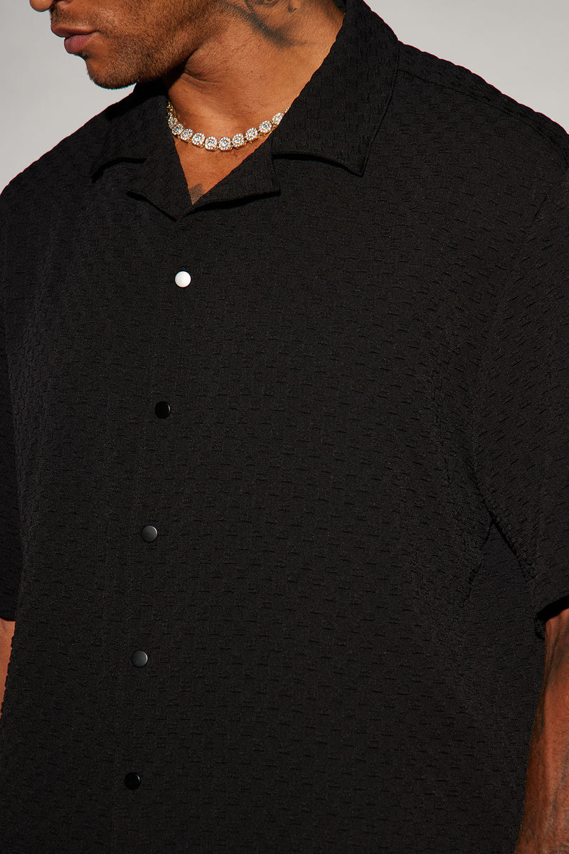 Front Row Textured Button Up Shirt - Black | Fashion Nova, Mens Shirts ...