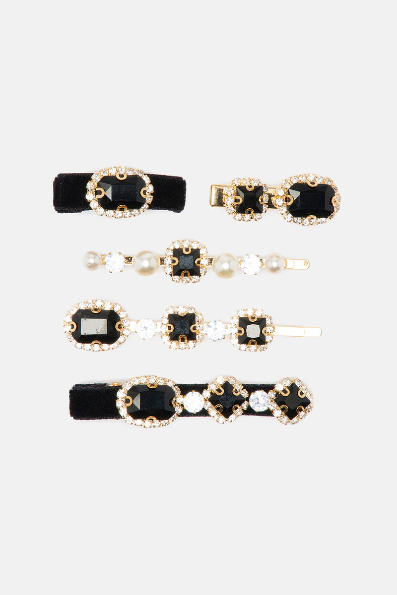 Pretty Please 5 Piece Hair Clip Set - Black | Fashion Nova, Accessories ...